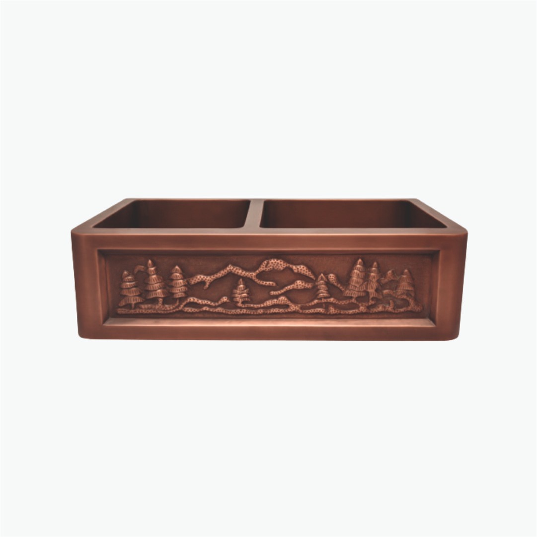 FOREST COPPER DOUBLE-BOWL BASIN | Carolieto